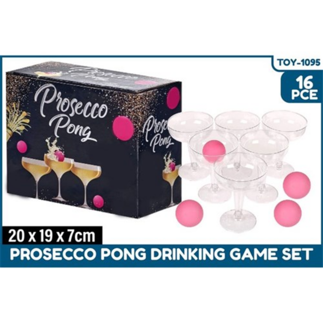 16Pce Prosecco Pong Drinking Game Set