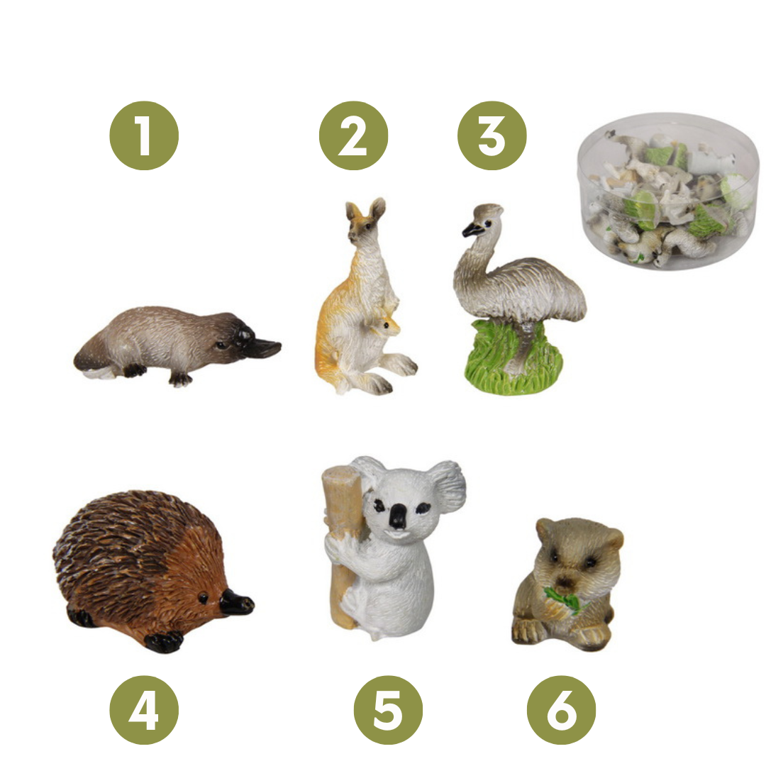 Australian Animal Miniatures 6 Asstd