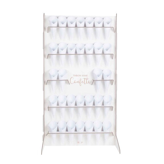 Botanical Wedding Bronze Foiled Confetti Stand With Cones