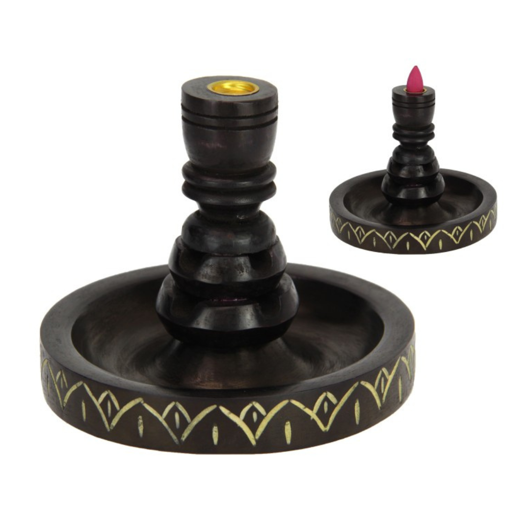 Black Mango Wood Backflow Burner 14cm