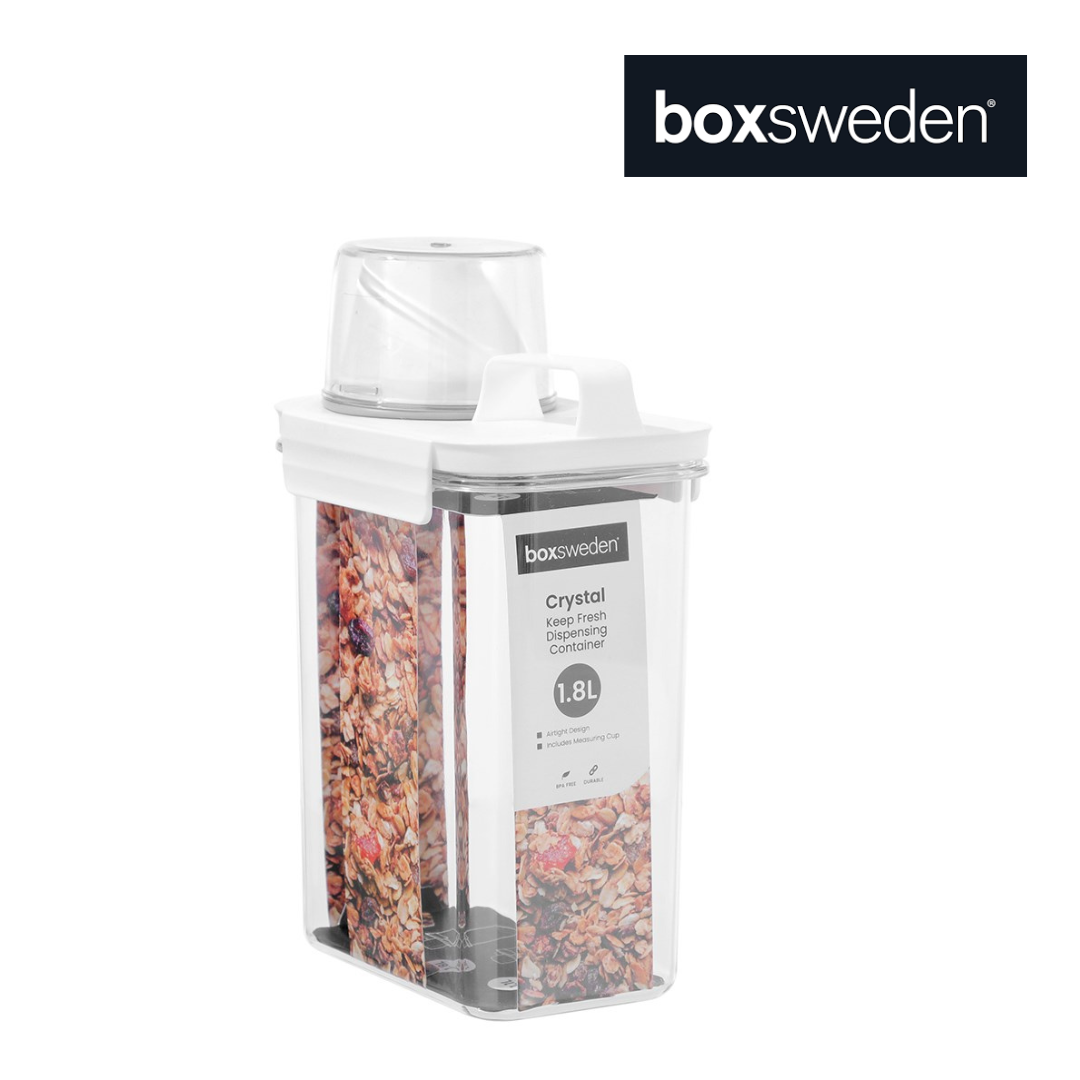 Boxsweden Crystal Keep Fresh Dispensing Container with Measuring Cup 1