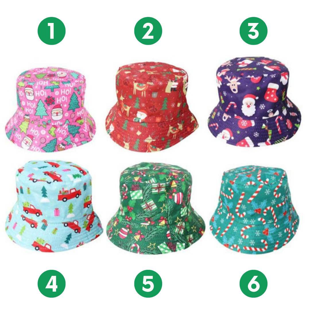 Christmas Bucket Hat Fun Patterns Assorted