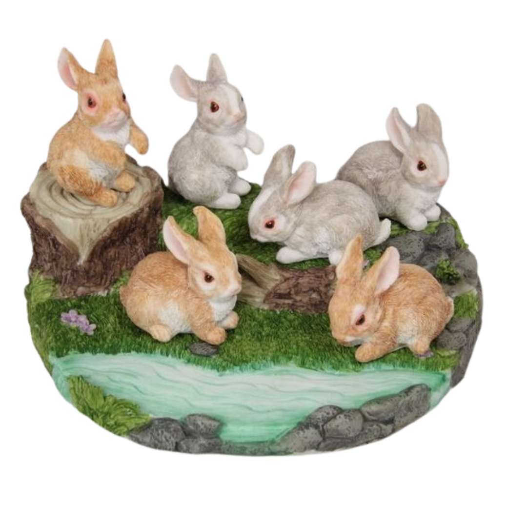 Bunny Rabbits on Garden 7cm Assorted