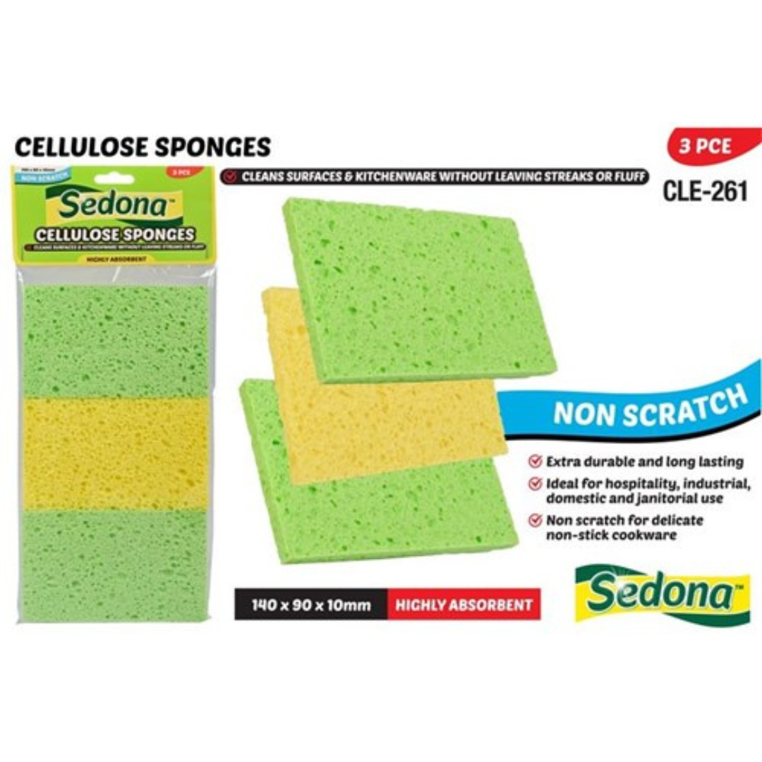 3Pce Cellulose Sponge Cloth 14x9x1cm — Ronis