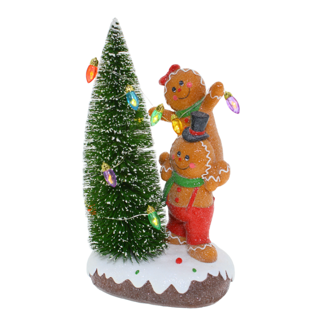 Christmas Gingerbread Stack With LED Tree