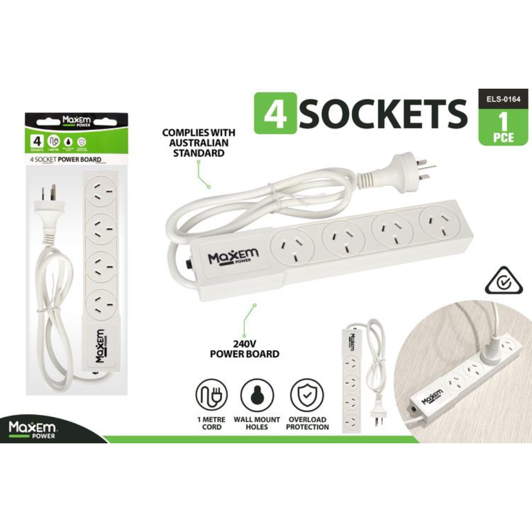 4 Way Power Board White — Ronis
