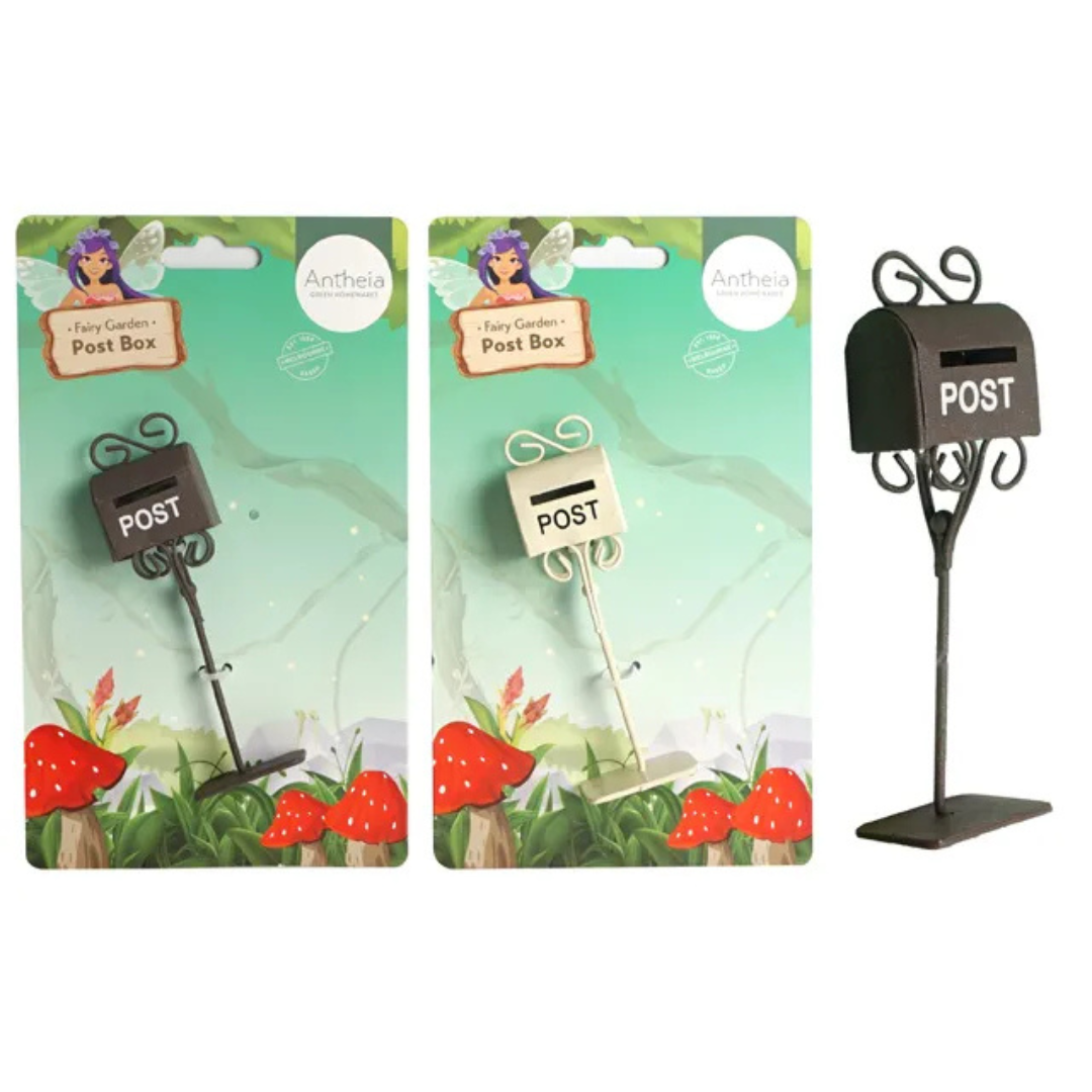 Fairy Garden Metal Post Box Assorted