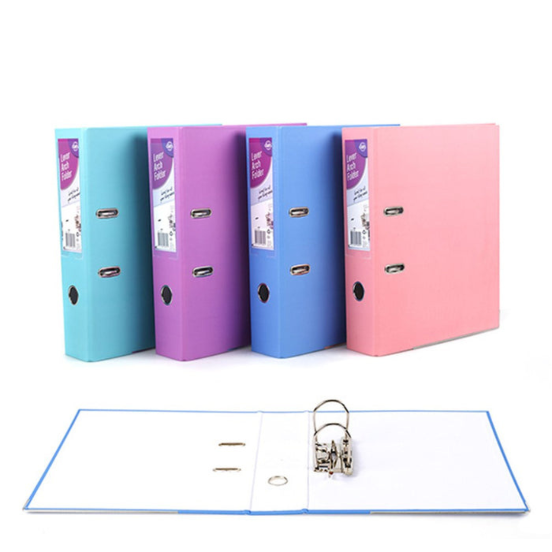 Folder Lever Arch A4 Laminated Paper Cover 4 Assorted Colors — Ronis