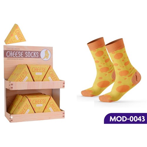 Foodie Socks Cheese With Display 1 pair