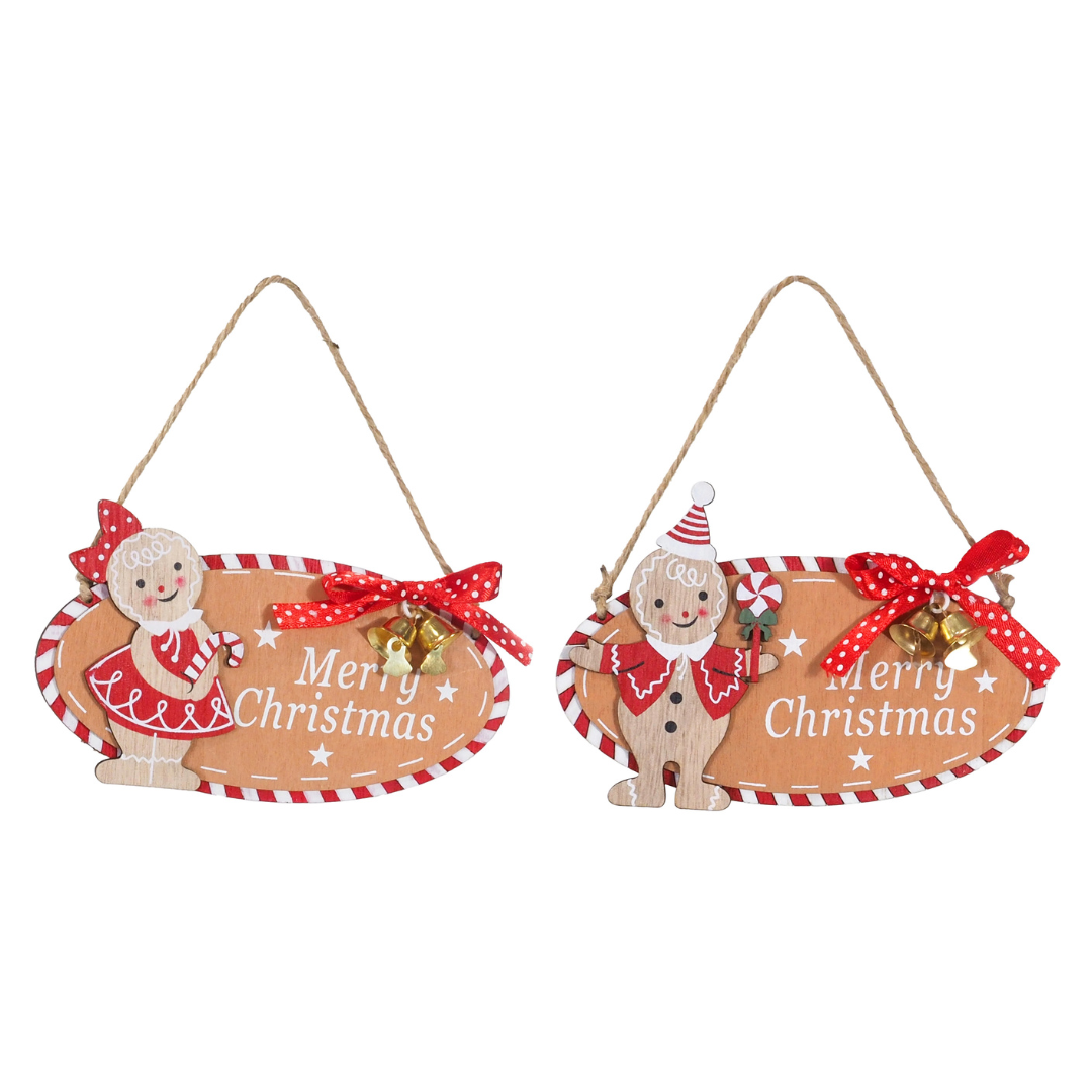 Gingerbread Hanging Oval Sign