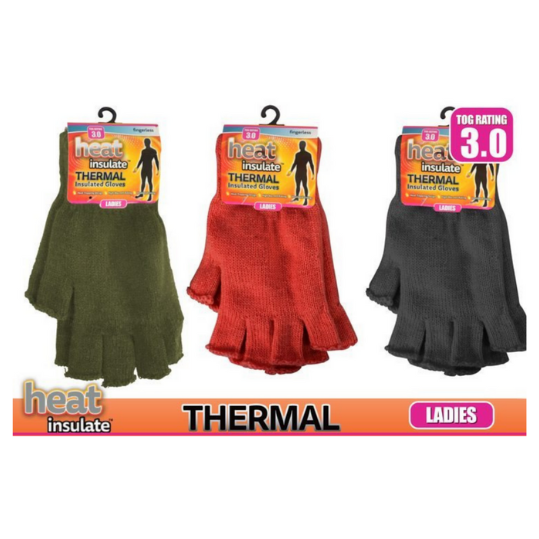 Gloves Ladies HeatIns Thermal Fingerless — Ronis