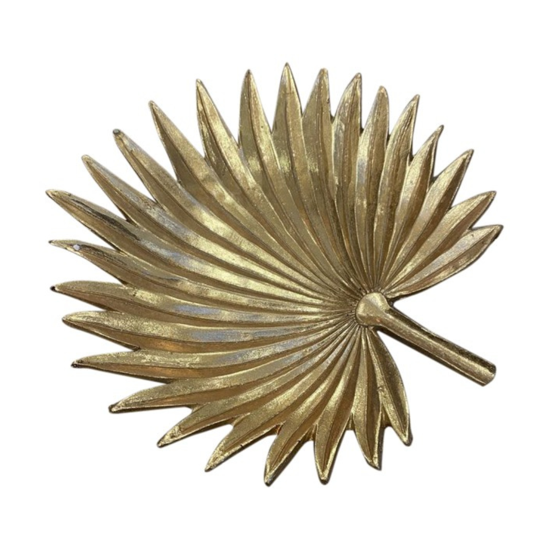 Gold Fan/Palm Dish 33cm
