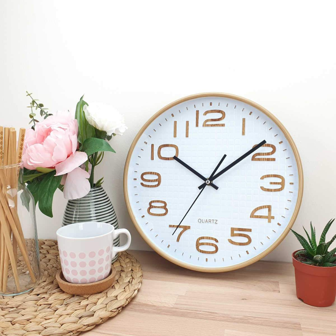 Julian Waffle Pattern Wall Clock 30x30x4cm Brown — Ronis