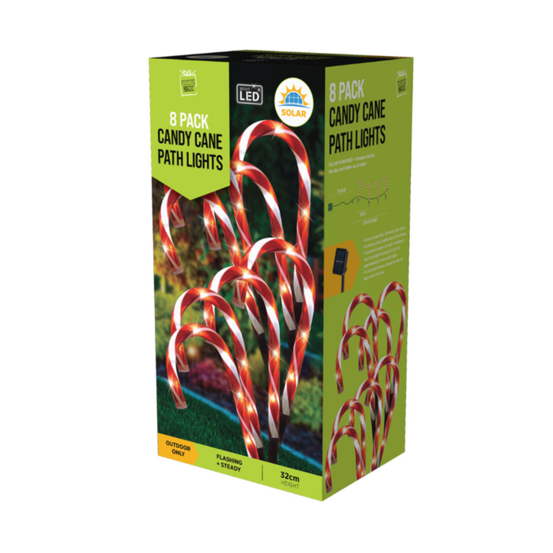 Solar Mini Candy Cane Path Lghts 8pk — Ronis