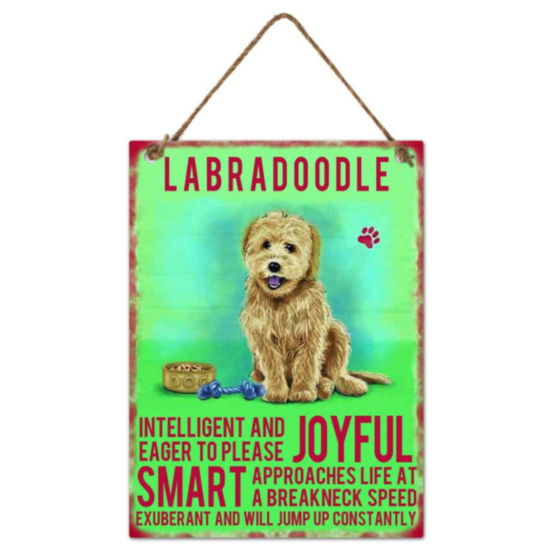 Metal Labradoodle Wall Hanging 20x27cm