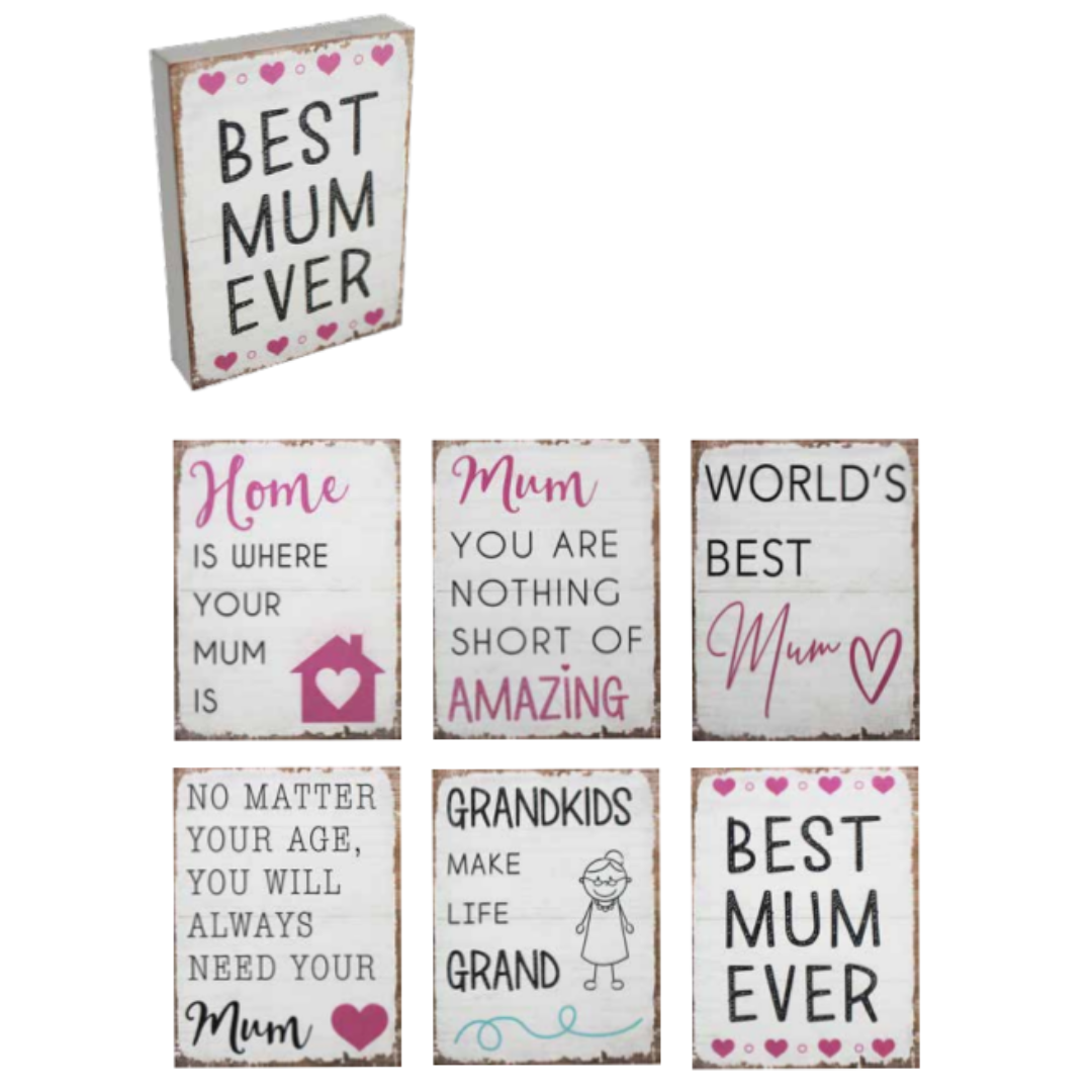 Mothers Day Signs 15x20x3cm Assorted