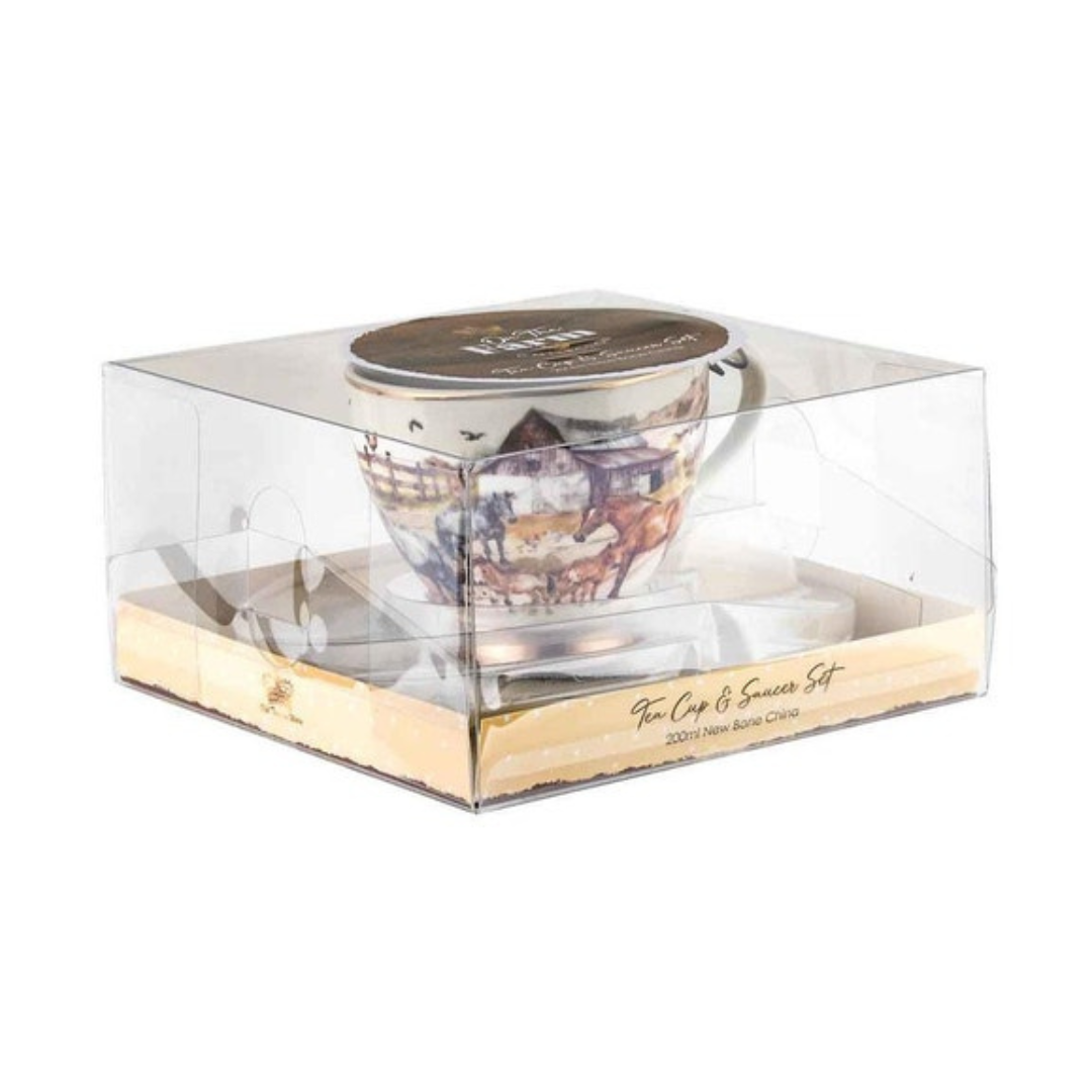 On The Farm Horse Tea Cup and Saucer Set 200ml