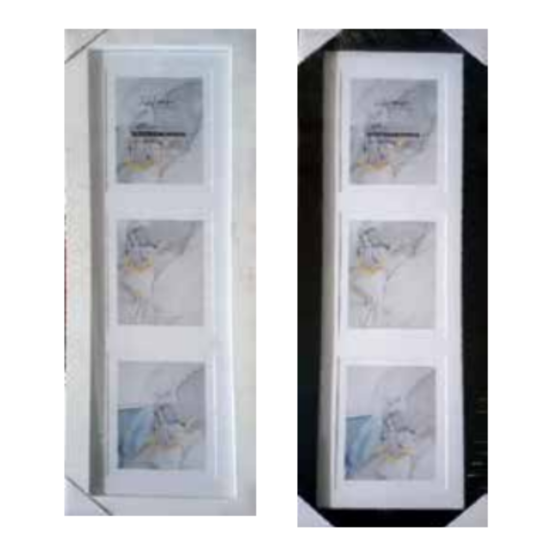 Photo Frame Double Matted Connor Black & White 3 Window Collage 17.8x6 ...
