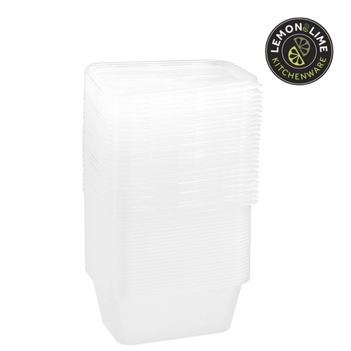 Reusable Food Container Rect 300Ml Value 25Pk Lemon and Lime