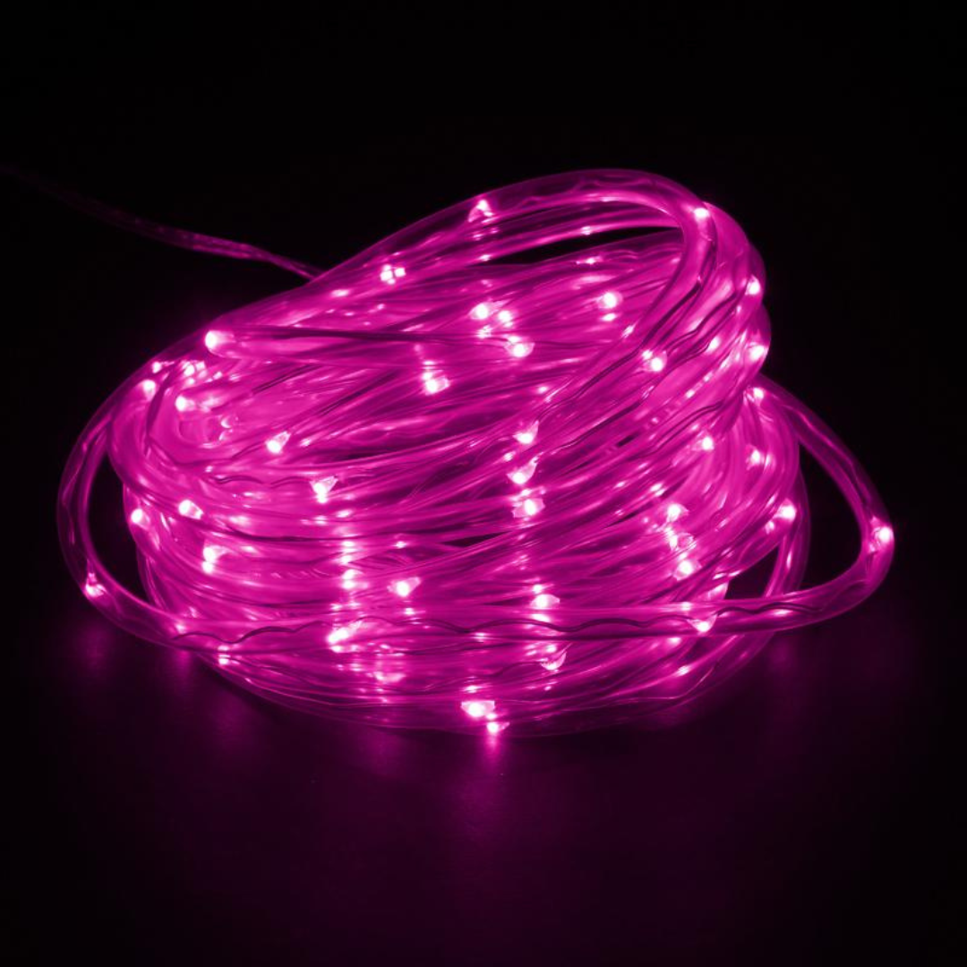 Rope Light Solar 100 LED 1200cm Pink 8 Functions