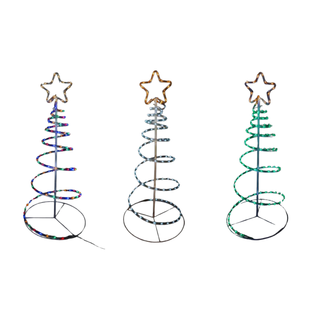 Solar Spiral Rope Light Tree 90cm Assorted