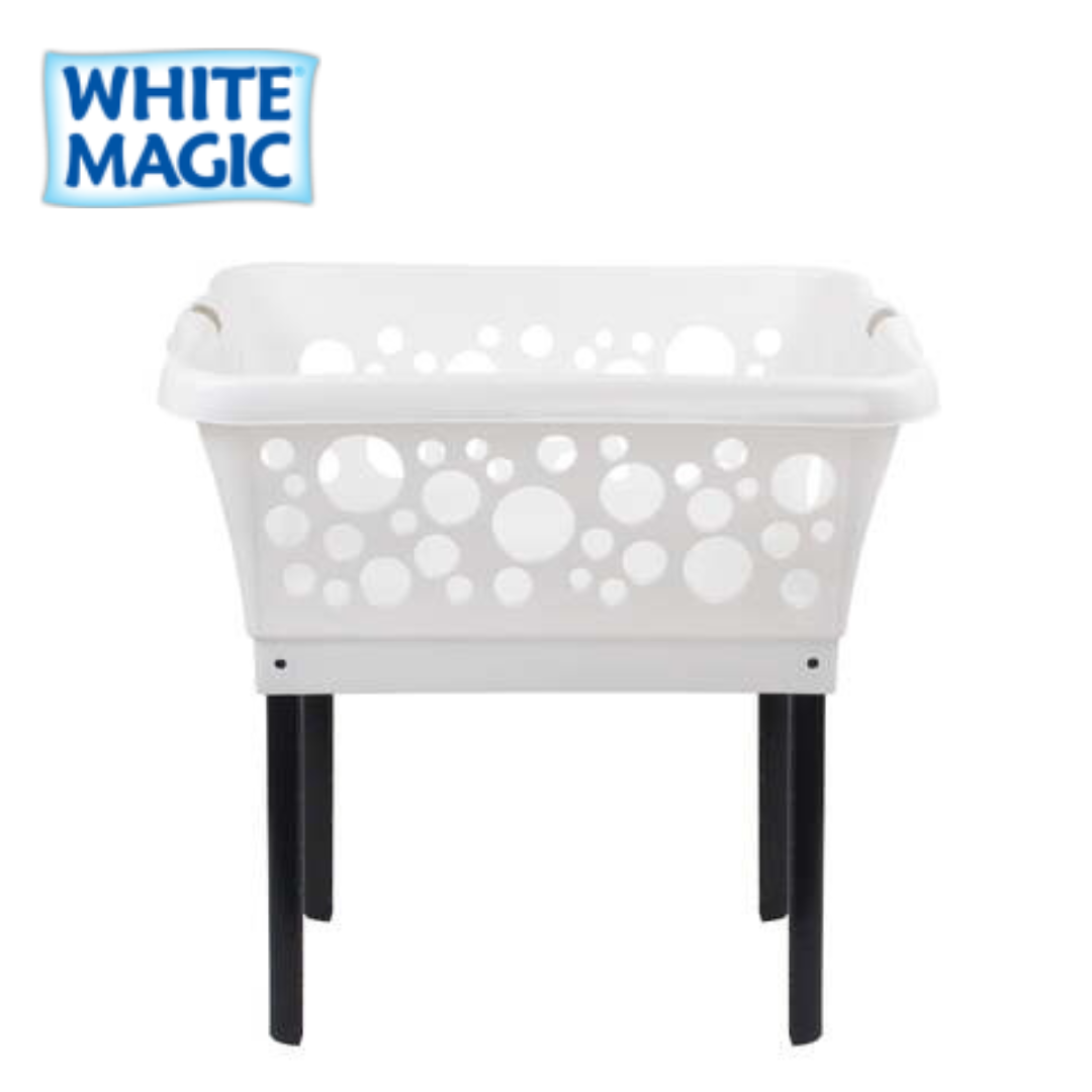 White Magic Laundry Basket on Legs