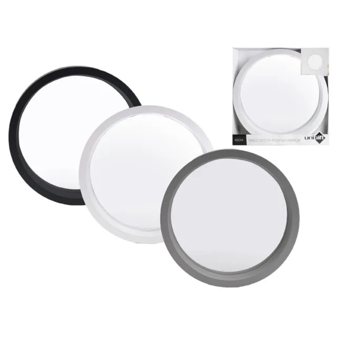 Wall Decor Mirror Round 45cm Assorted — Ronis