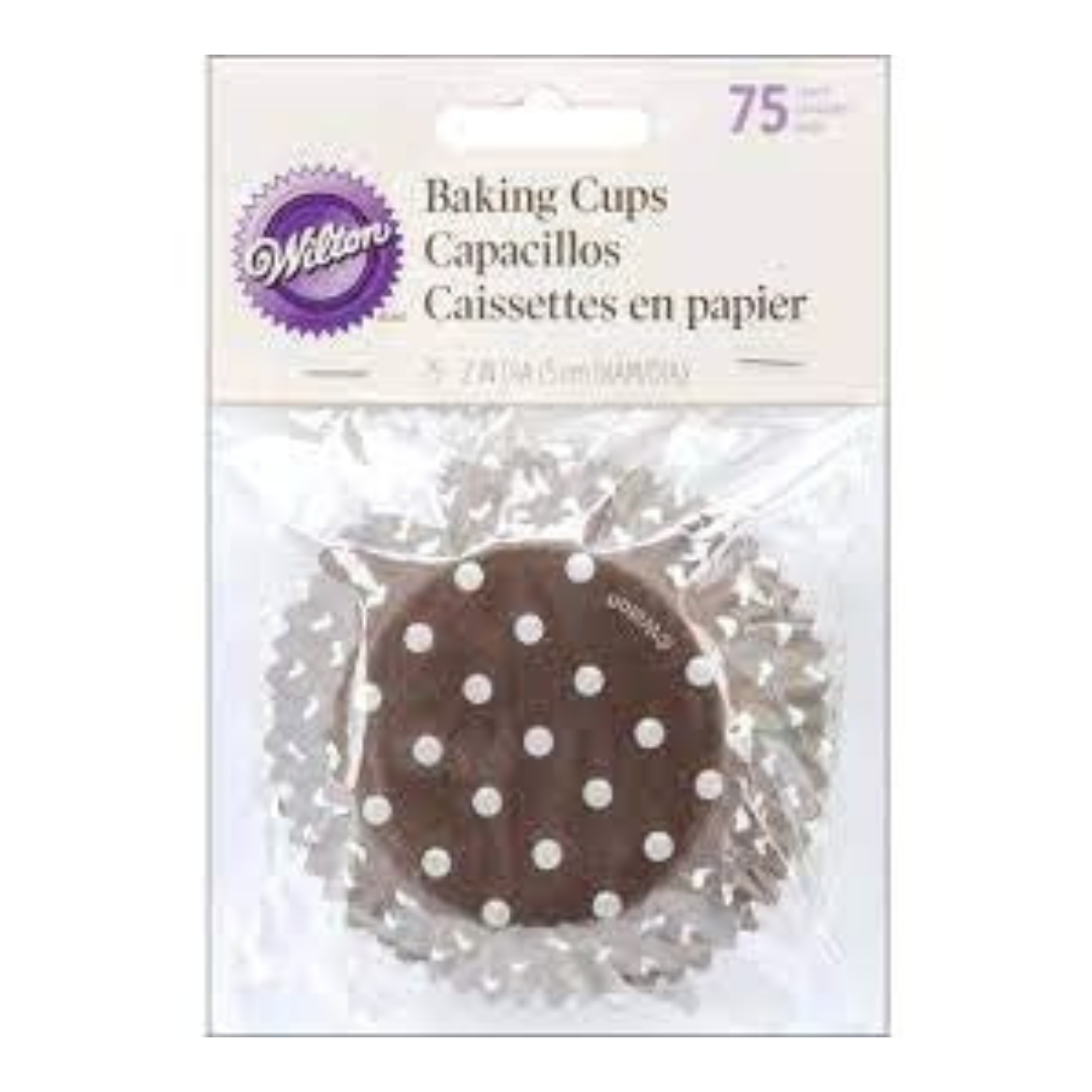 Wilton Brown Dots Std Baking Cups 75pcs