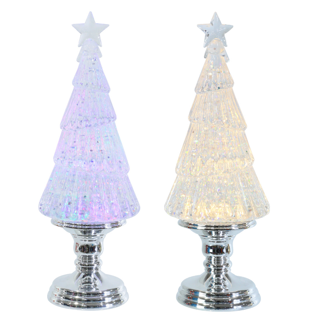 Glitter Swirl Chrome Tree Timer 26cm Assorted - Roni's