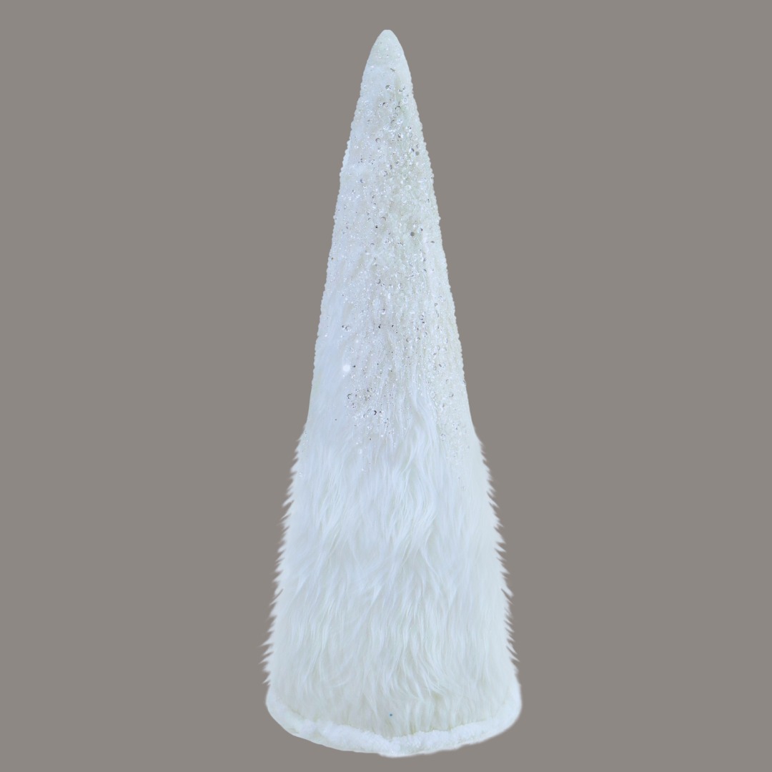 White Furry Cone Tree 37cm — Ronis