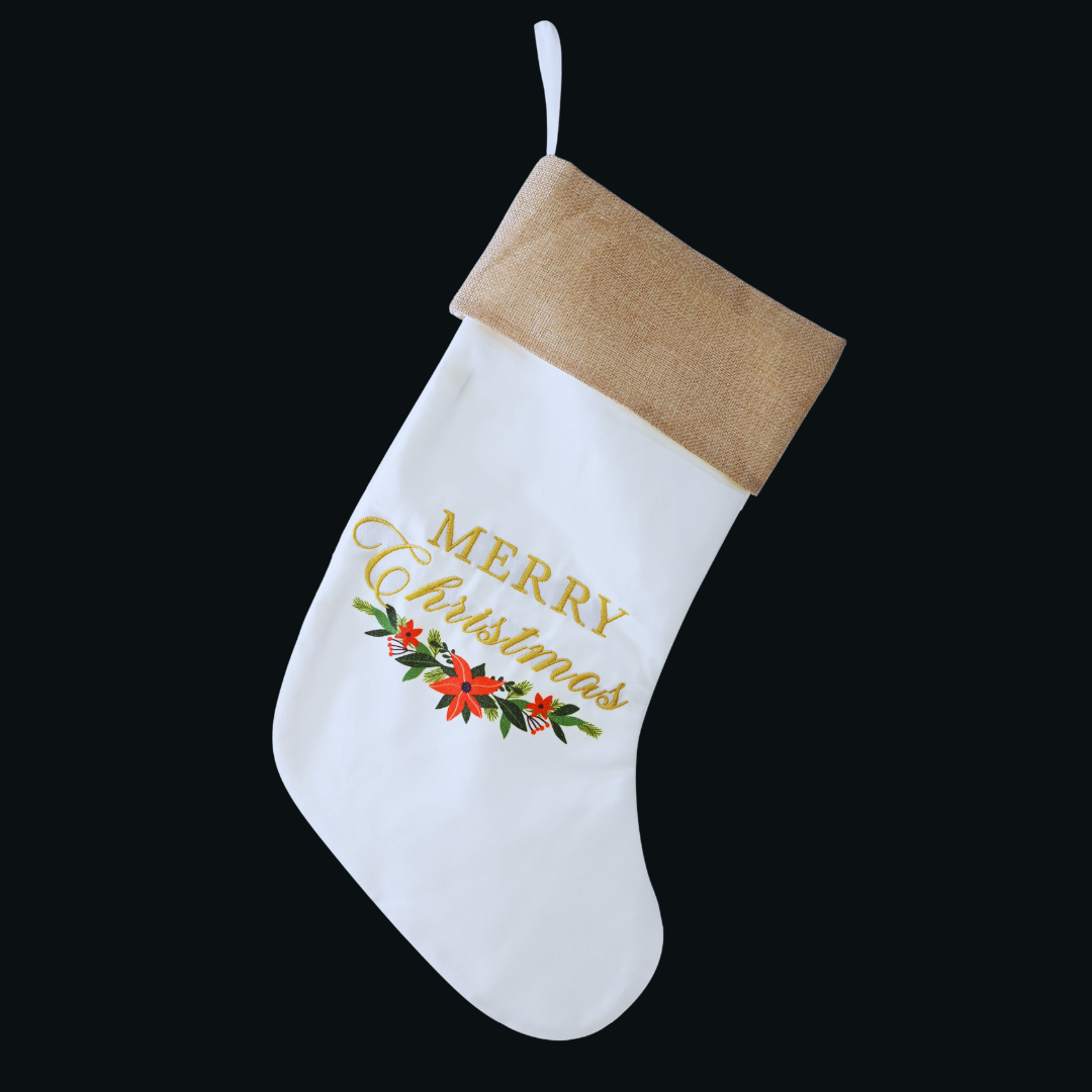 Stocking Cream Poinsettia