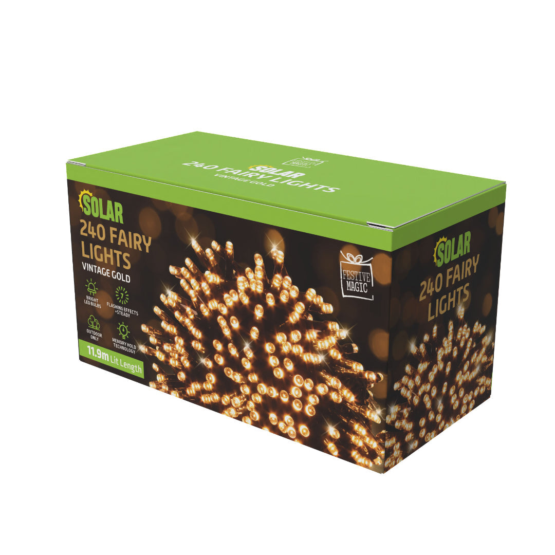 Solar LED Fairy Lights 240 Vintage Gold - Roni's — Ronis