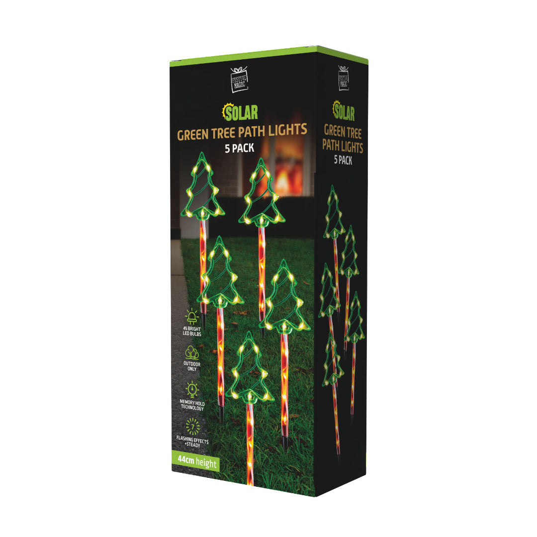 Solar LED Candy Green Tree Path Lights 5pk - Roni's — Ronis
