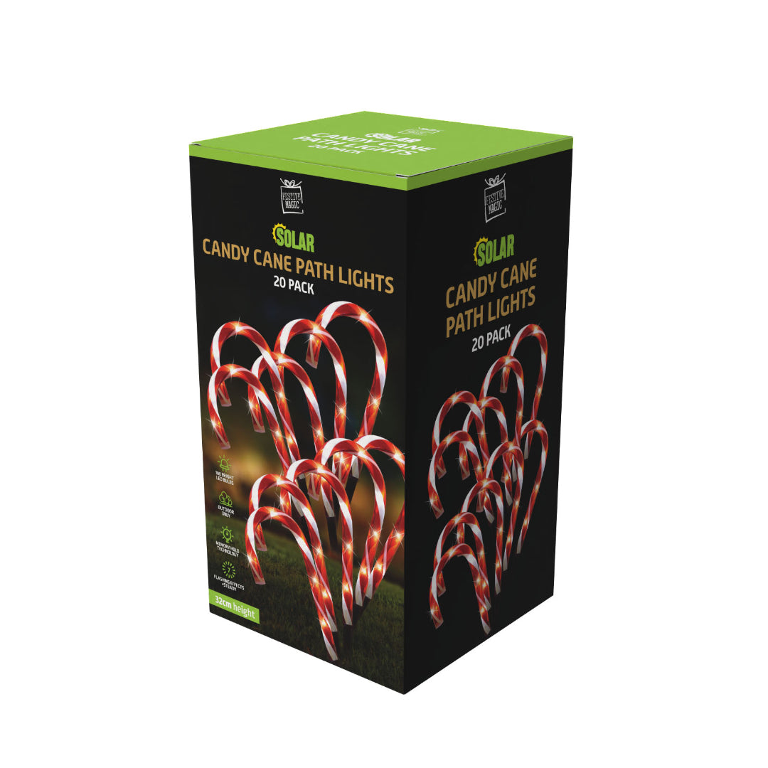 Solar Mini Candy Cane Path Lights 20pk - Roni's