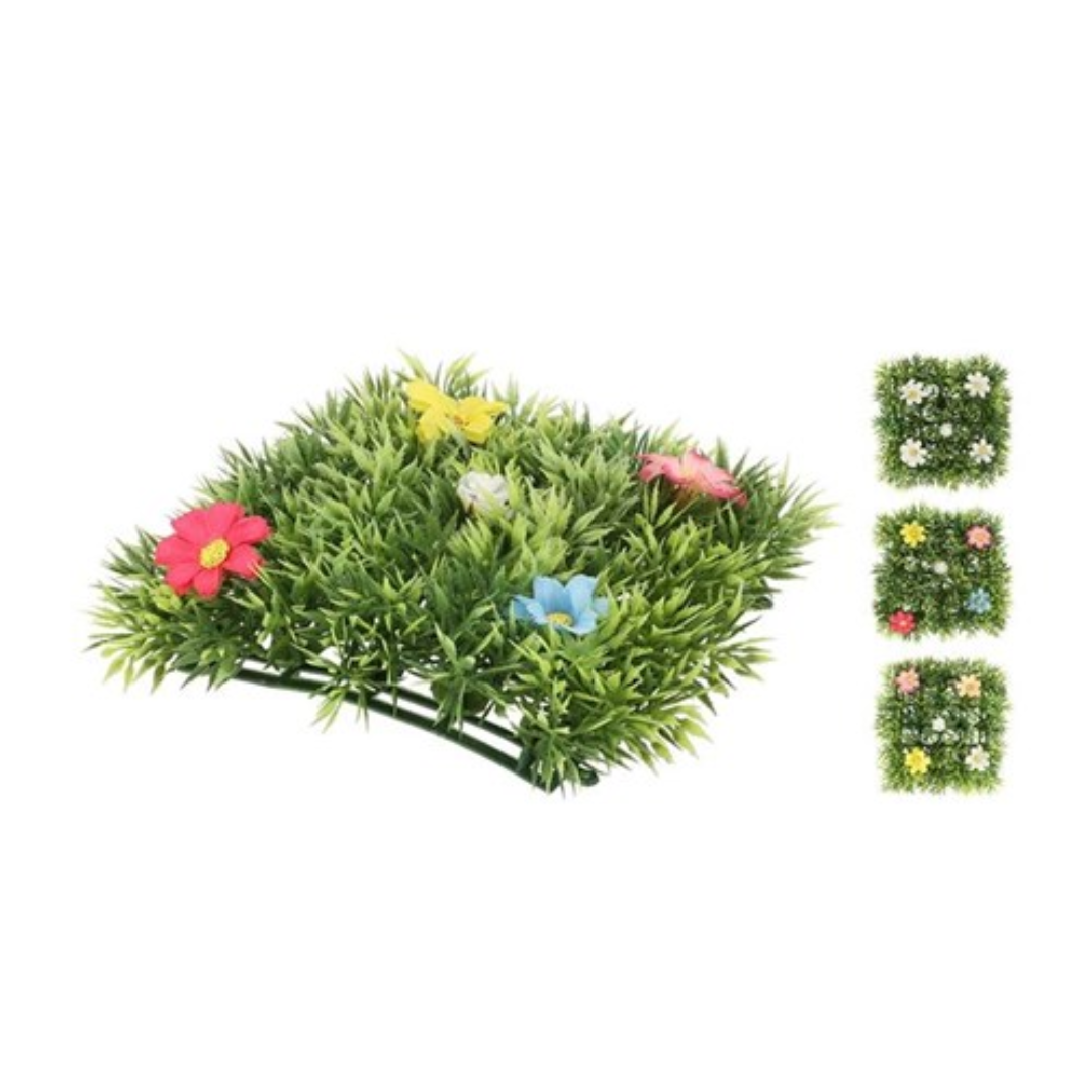 Grass Mat Flower 10x10cm 3 Assorted