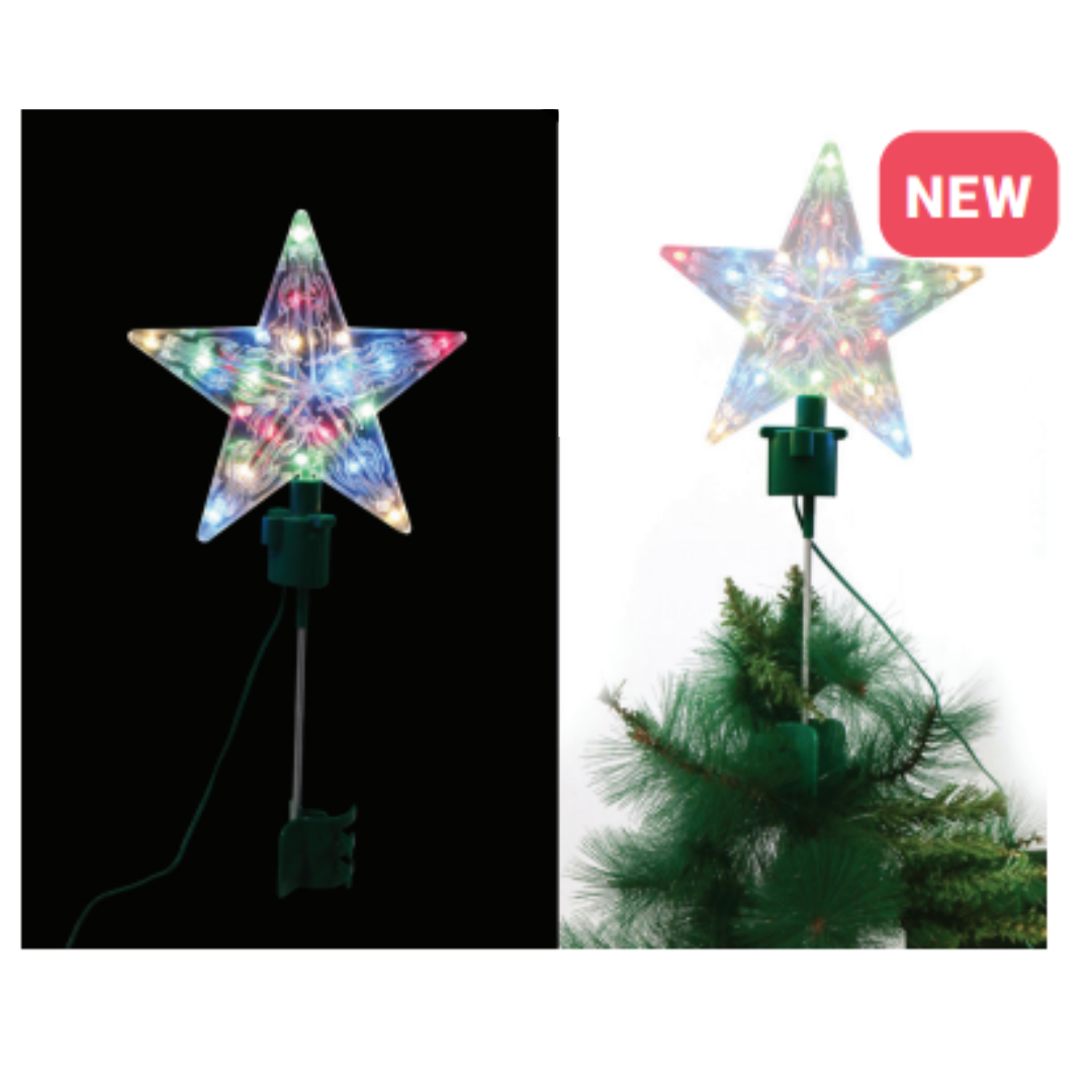 Led Rotating Star Tree Topper Multi / Warm Asst — Ronis