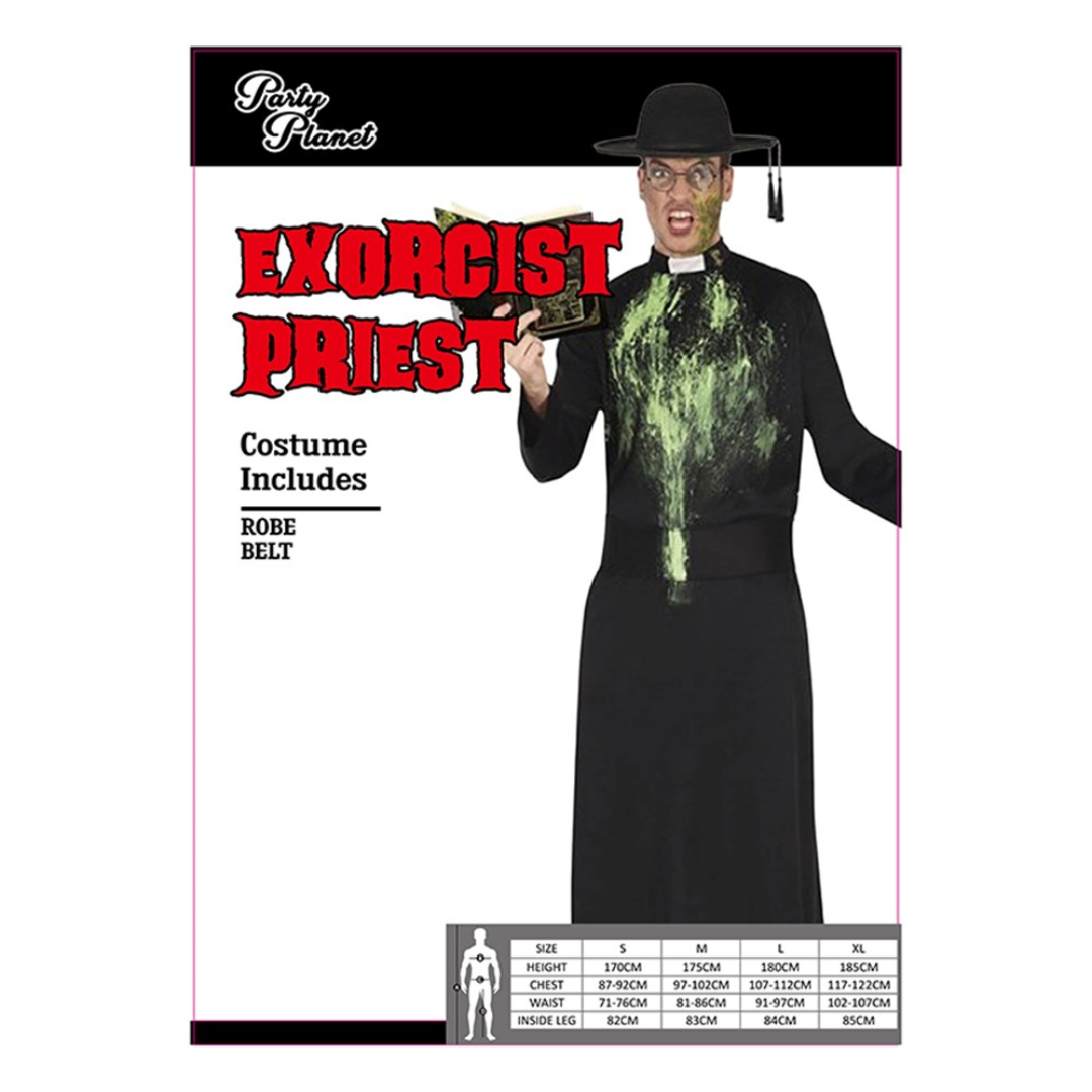 MAN EXORCIST PRIEST COSTUME-INCLUDING ROBE, BELT, 2A SIZES LRG & XLG ...