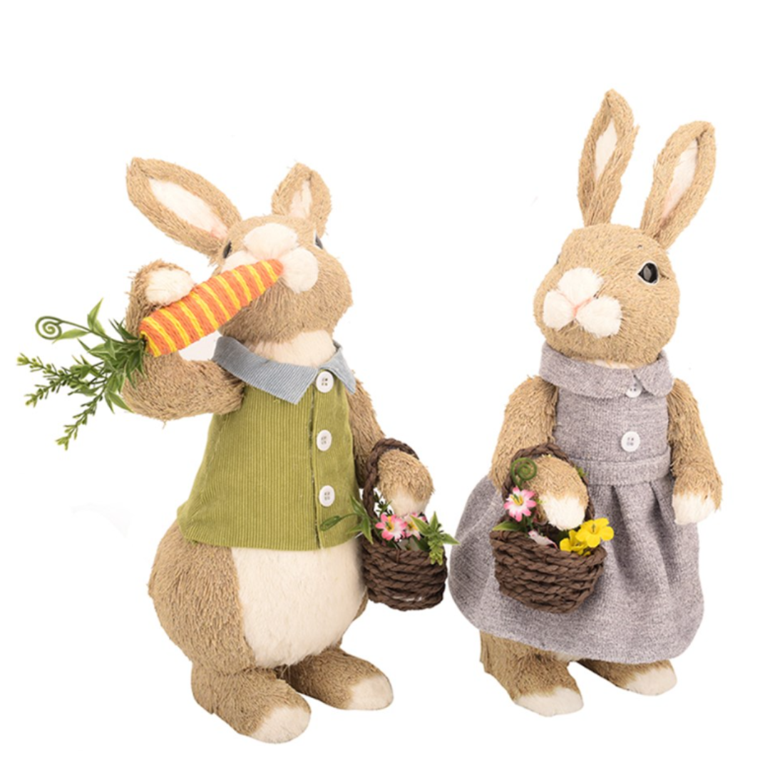 Mr & Mrs Bunny 35x37cm 2 Assorted