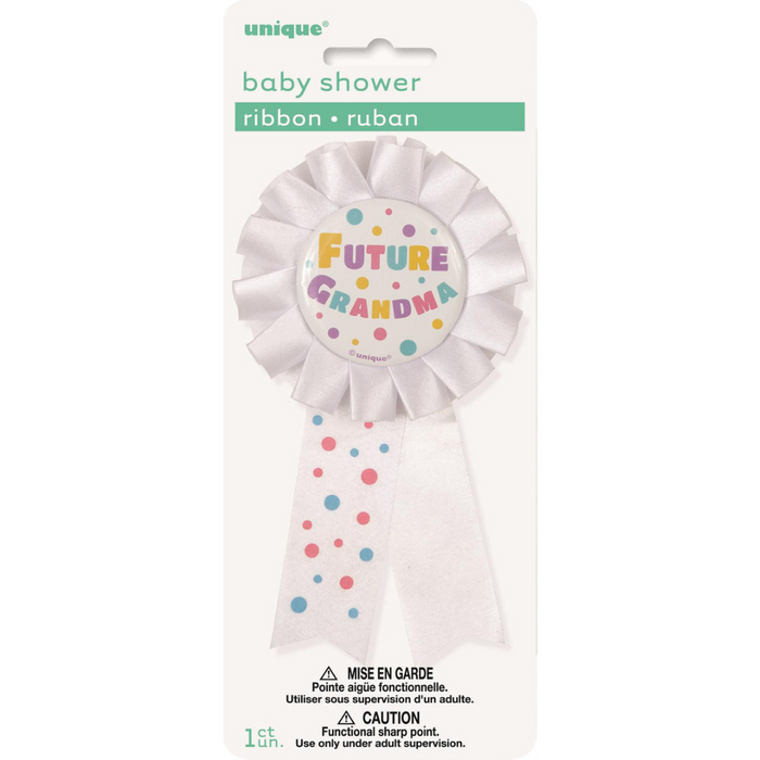 Future Grandma Award Ribbon White