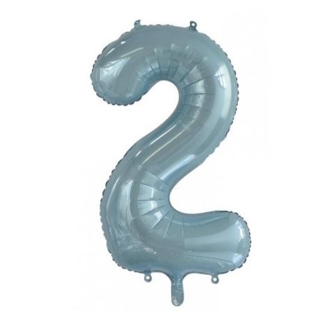 FOIL BALLOON 86cm Light Blue Number (2)