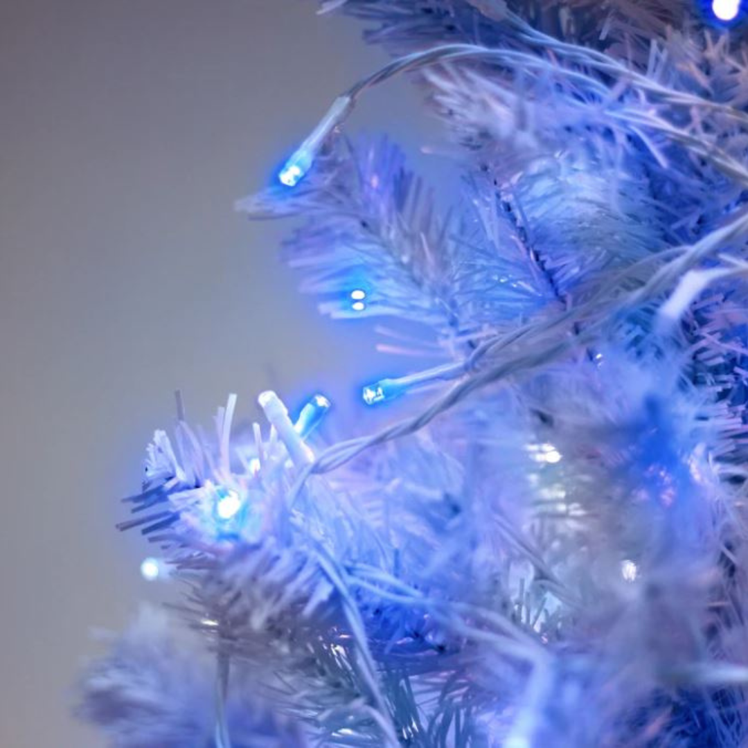 400 Sparkle LED String Light Blue White Lights Clr Cbl