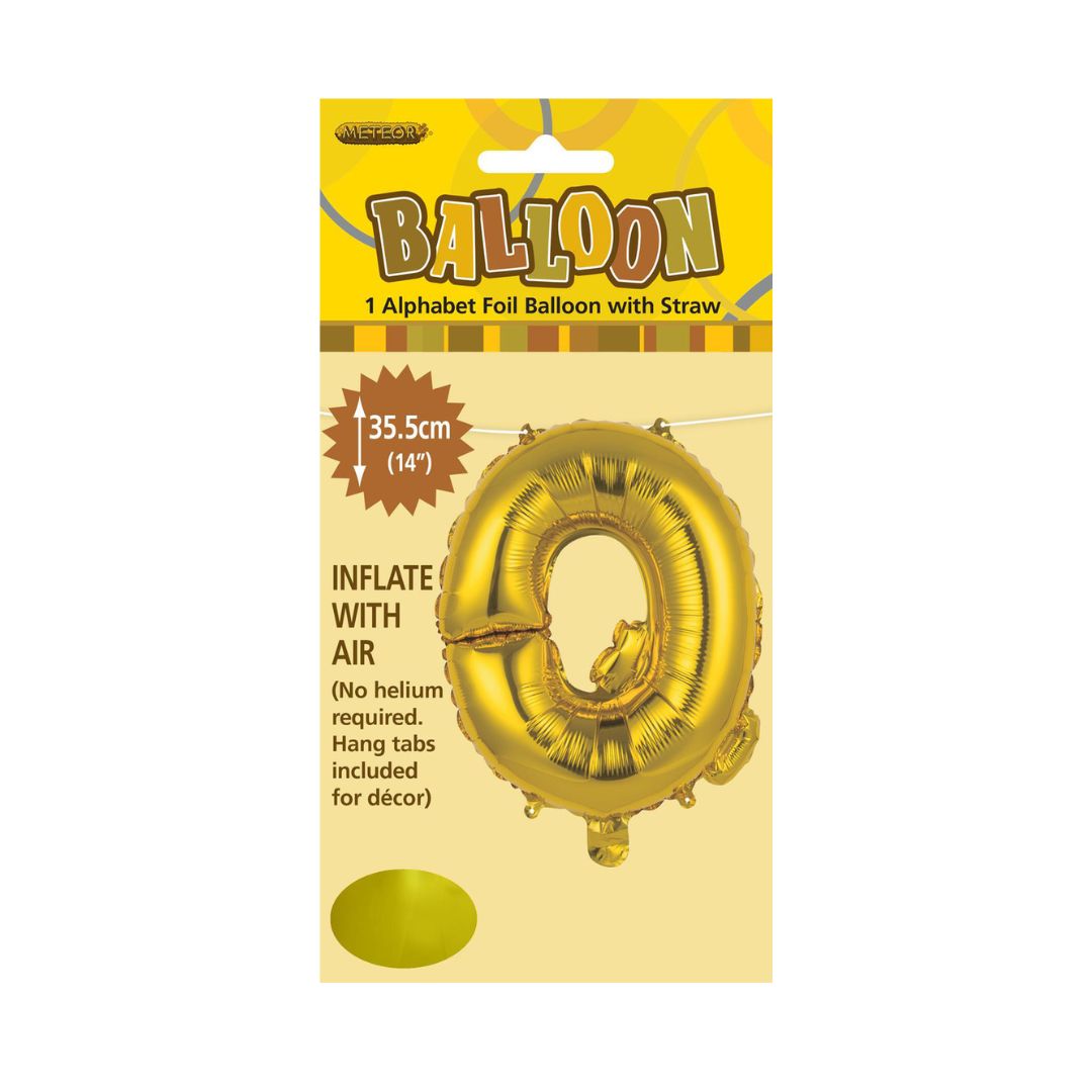 Alphabet Foil Balloon 35cm Gold - Q