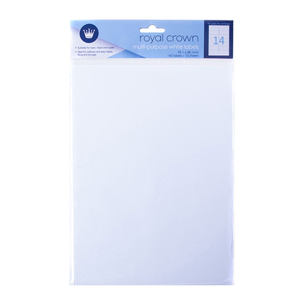 Labels White A4 14 Per Sheet 10 Sheets Total 140Pk