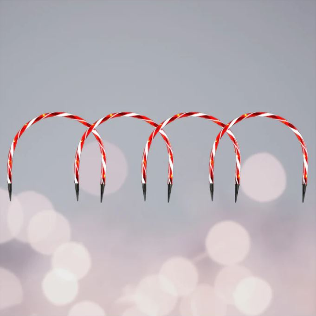 Arch Pathway Candy Cane Lights Set of 4 Red and White — Ronis