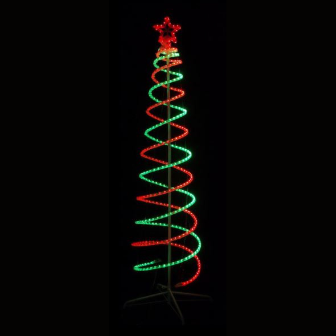 LED Double Spiral Tree Red Green Lights 2.1m — Ronis