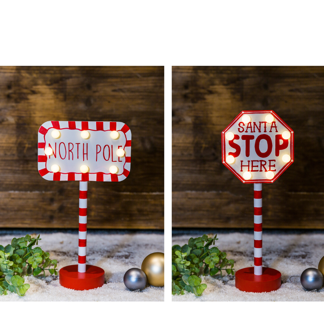 Light Up Stop Sign 30cm Assorted — Ronis