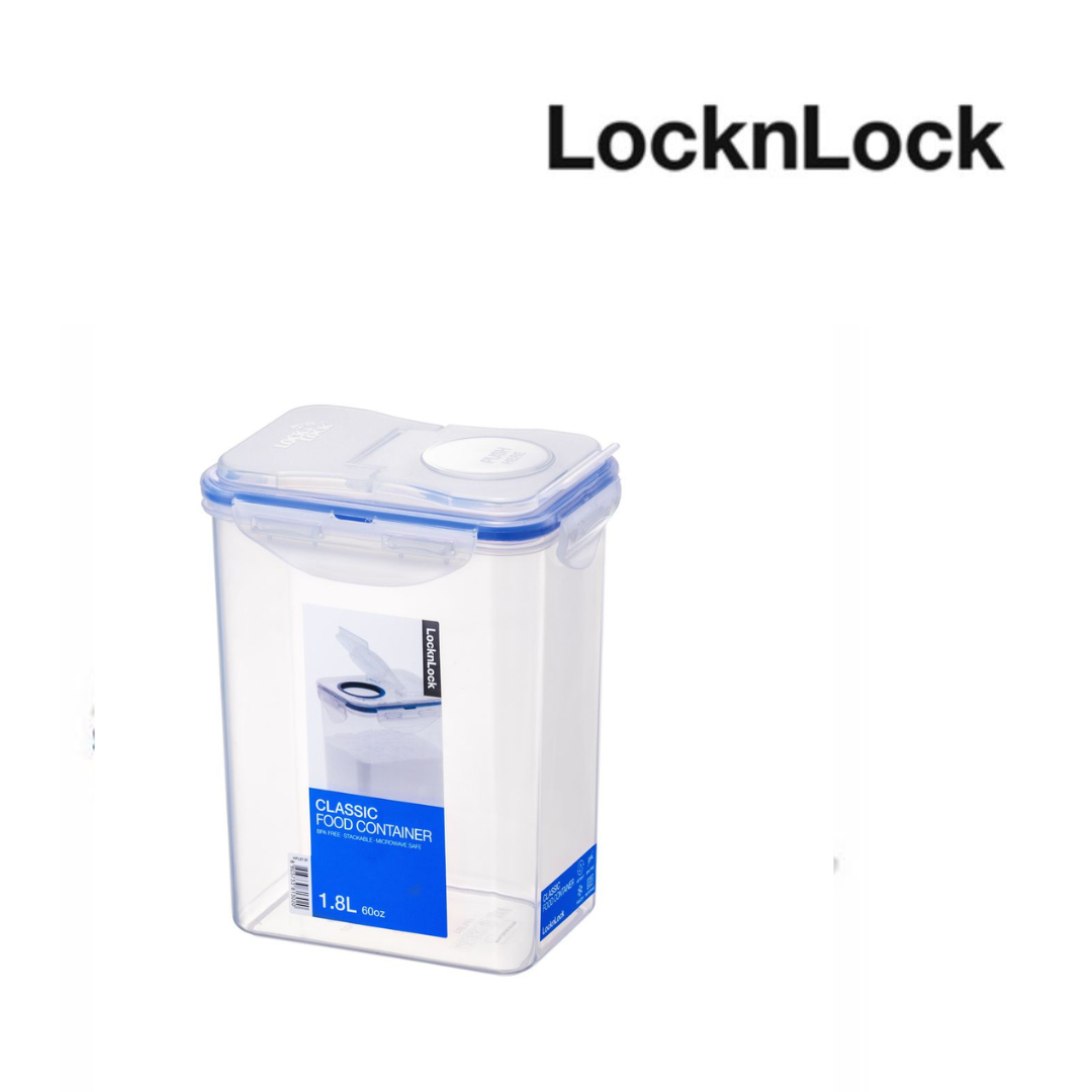 Lock & Lock Classic Rectangle Tall with Flip Lid and Pour Spout 1.8L ...