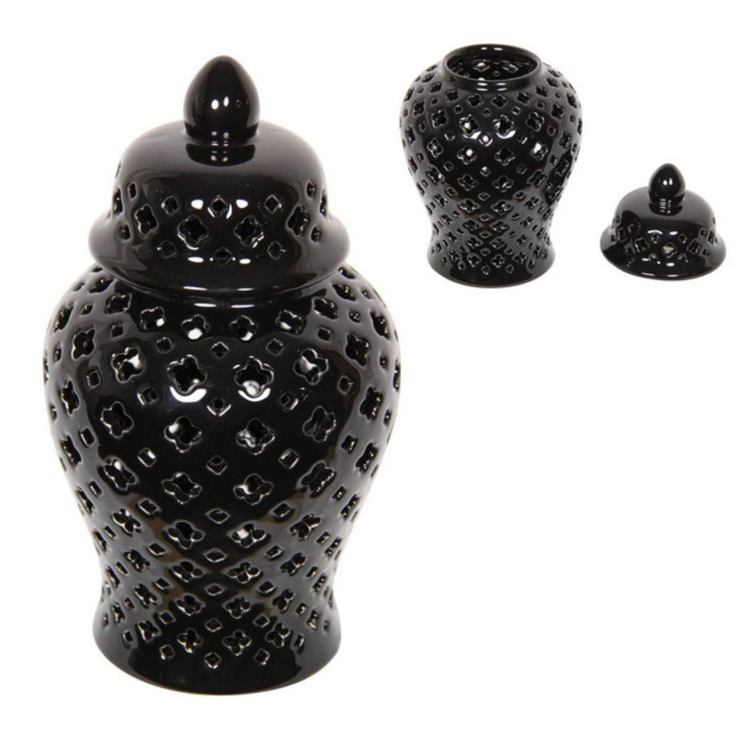Black Moroccan Ginger Jar 20Cm