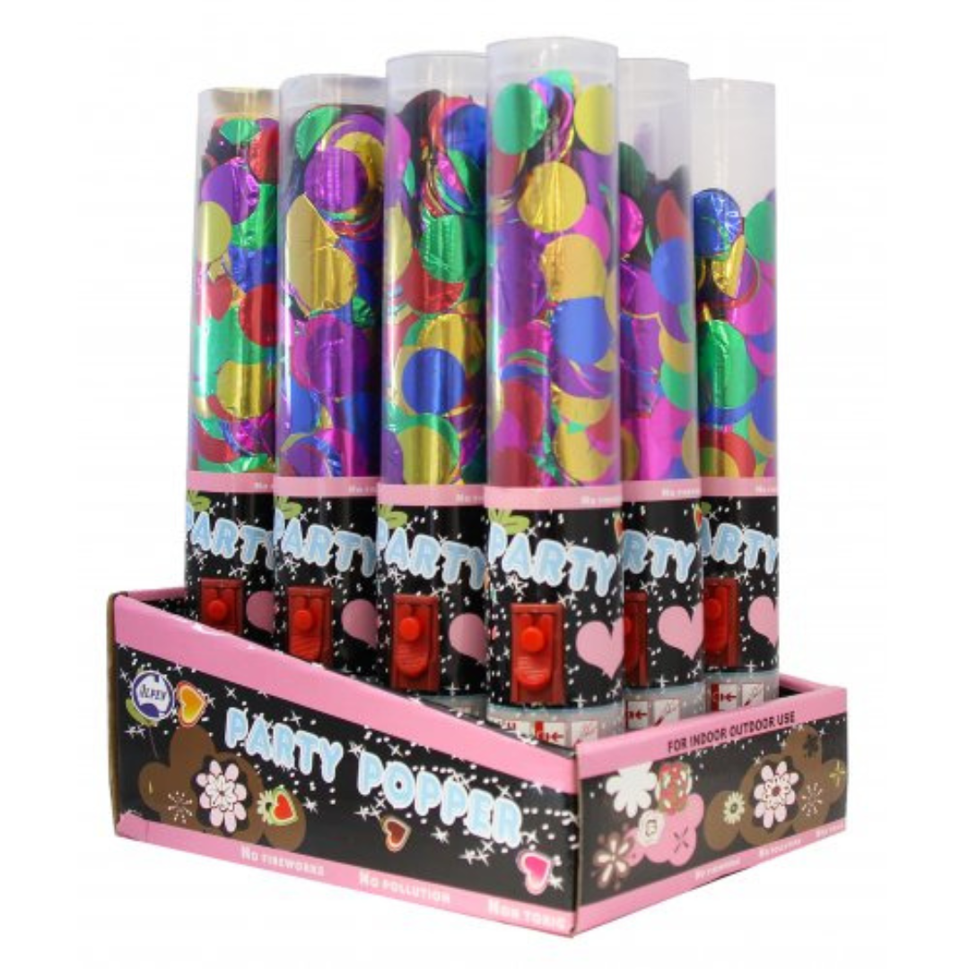 Press Button Poppers Foil Confetti 25cm