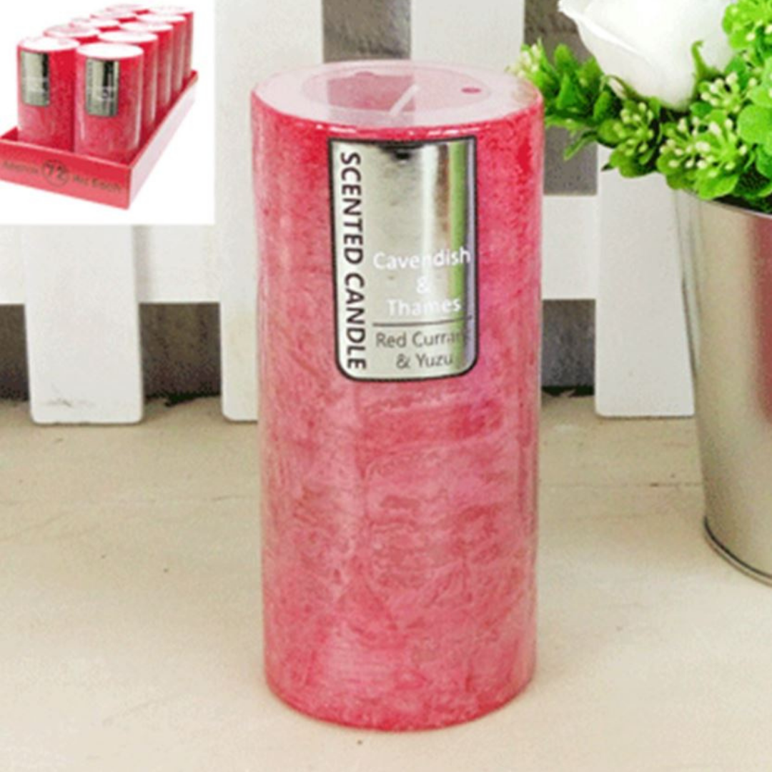 SCENTED CANDLE RED RED CURRANT/YUZU 7X15CM